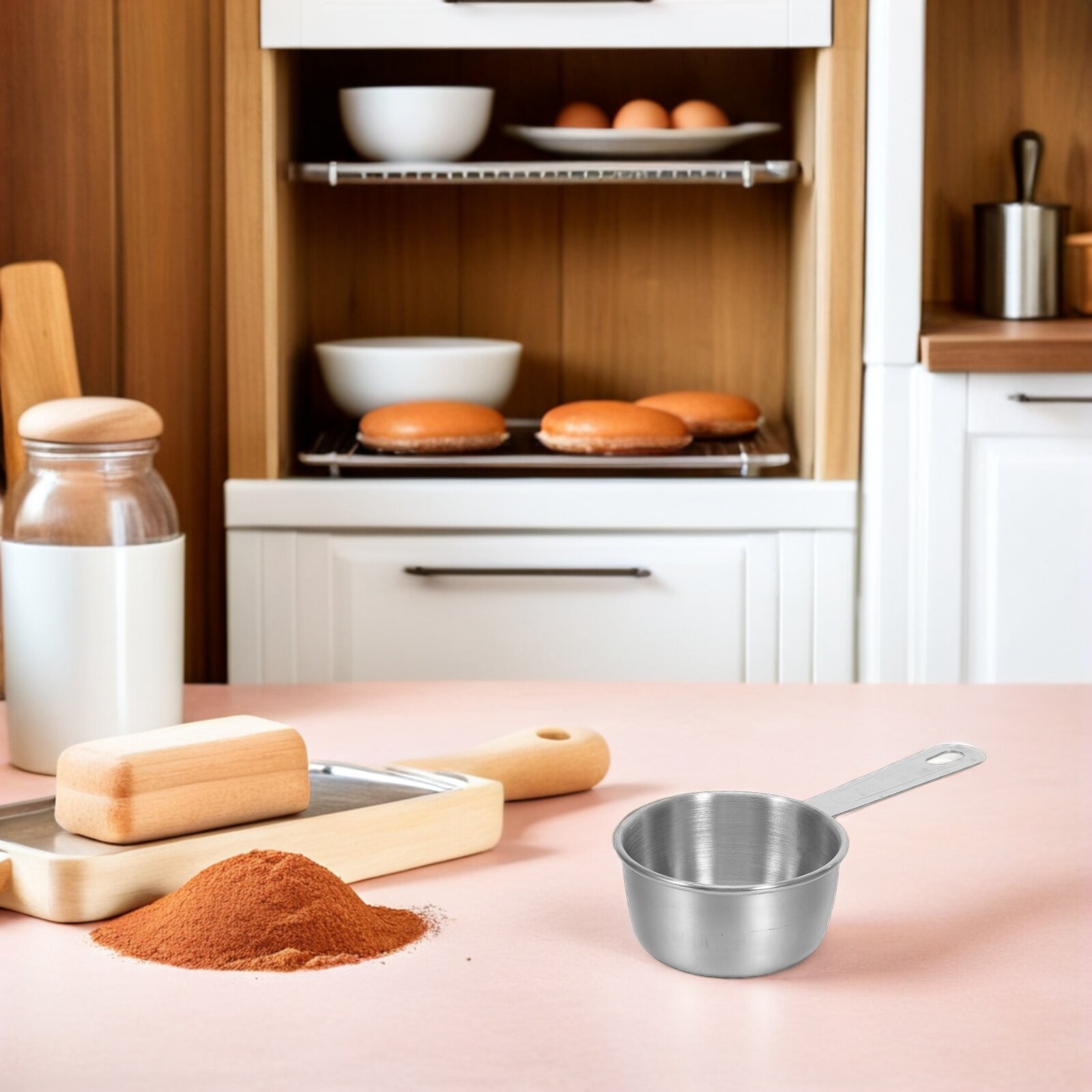 Мерная ложка из нержавеющей стали, серебристая, 80 мл, для домашней кухни