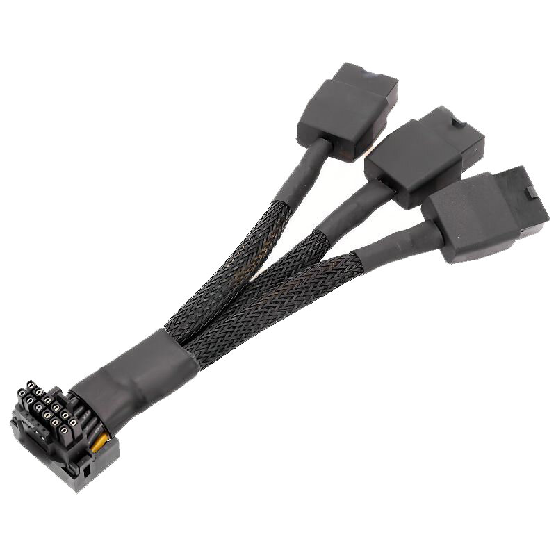 Кабель для подключения видеокарты RTX 4050 серии 4x8контактный на 16контактный разъем 12VHPWR с изгибом 90 градусов