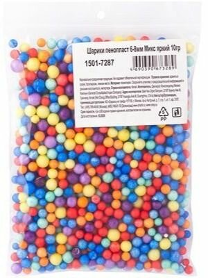 Конфетти-шарики пенопластовые микс яркий, 10гр