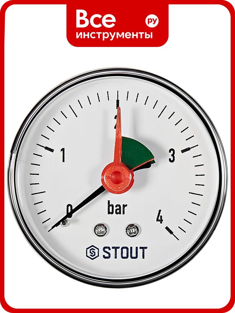 Манометр аксиальный STOUT SIM-1007-630408 с указателем предела, корпус
