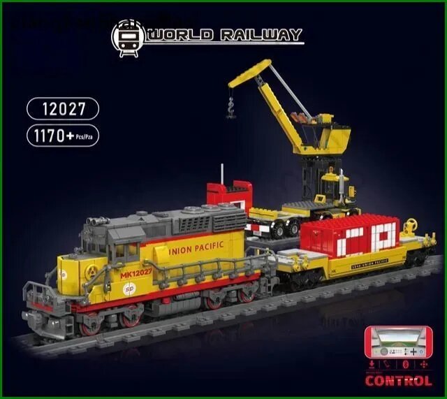 Конструктор Mould King 12027/на 1170деталей, тепловоз на Д/У