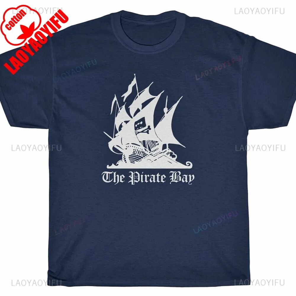 THE PIRATE BAY Ship Rargb Piracy Футболка с принтом Топы Выкройка дрейфующего пиратского корабля Топы Футболка Унисекс Хлопковая футболка