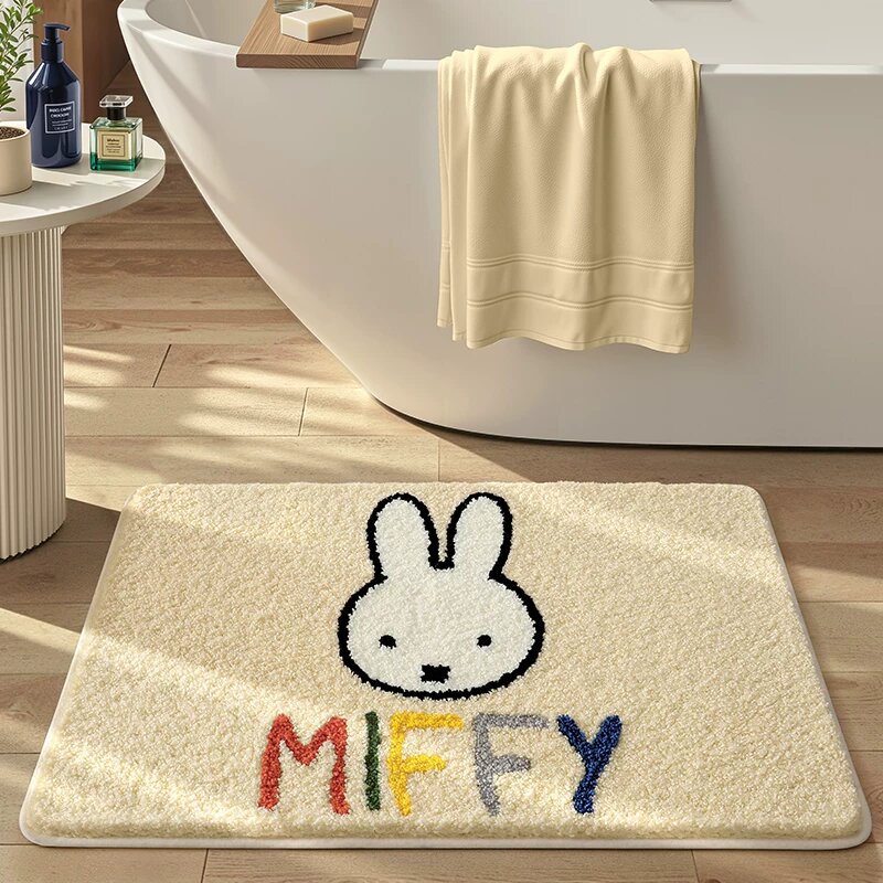 Впитывающий коврик для ванной комнаты Miffy Collaboration, толстый быстросохнущий велюровый нескользящий коврик для