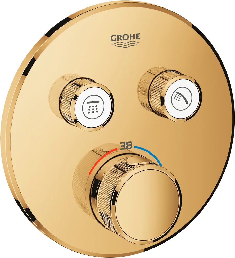 Термостатический смеситель встраиваемый Grohe Grohtherm SmartControl 29119GL0 С внутренней частью, латунный, настенный, глянцевый