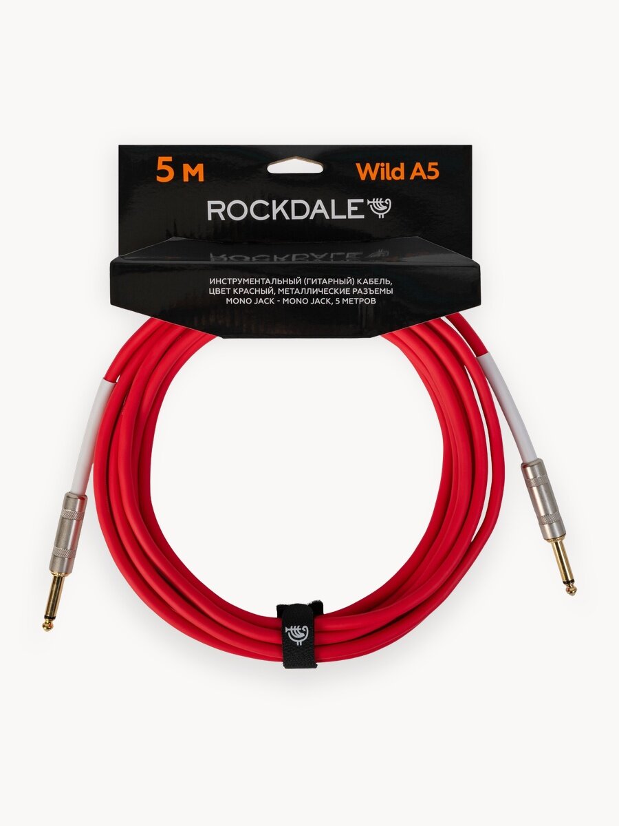Кабель mono jack - mono jack ROCKDALE Wild A5 (5 м), красный