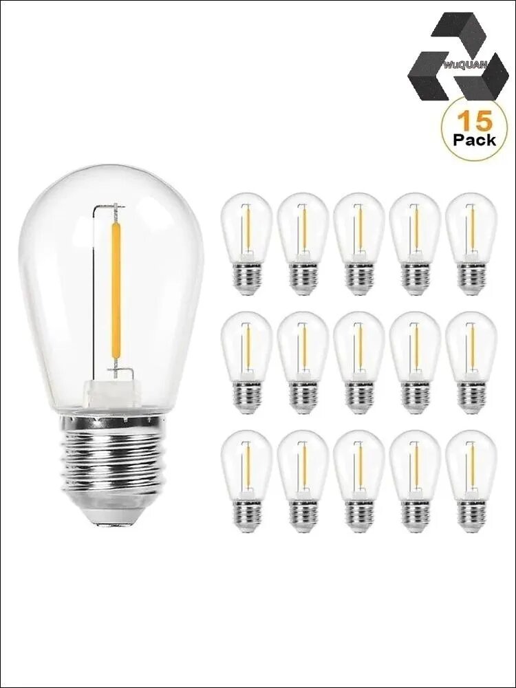 Лампочки светодиодные Груша 1ватт цоколь Е27/LED лампочки для гирлянды Белт Лайт/15штук