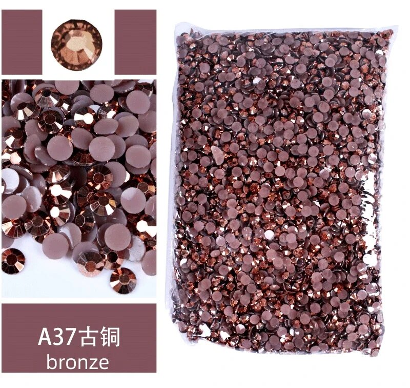 Пластиковые кристаллы для рукоделия resin ss6 ss10 ss12 ss16 ss20 5mm SS20-3000pcs, bronze
