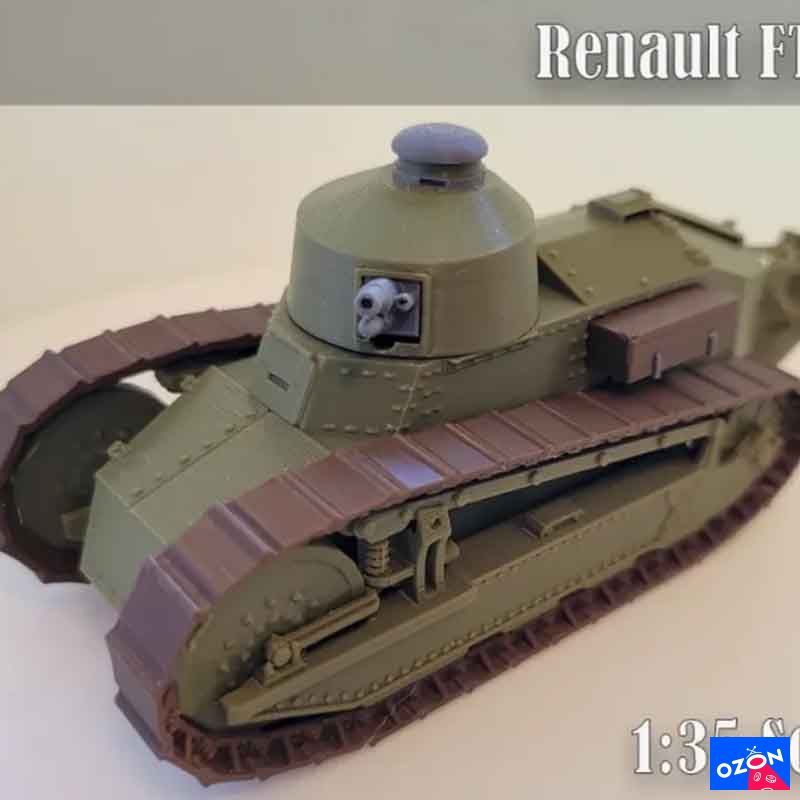 3D-печать танка Renault FT-17 в масштабе 1:35 - французская модель танка Renault FT
