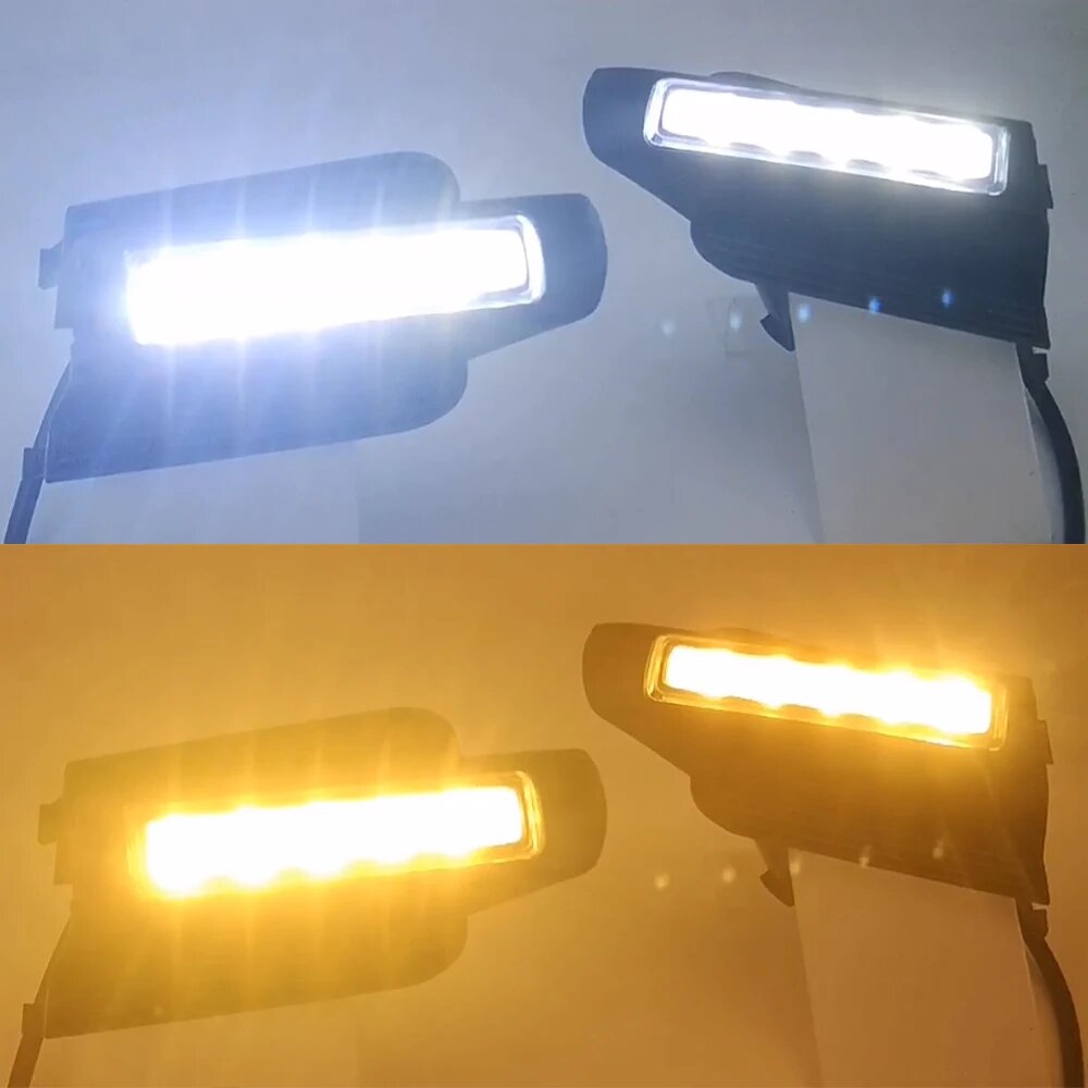 Светодиодные дневные ходовые огни Cae LED DRL для Toyota Land Cruiser Prado 120 GRJ120 TRJ120 FJ120 LC120 2002-2010 с желтым сигналом поворота.