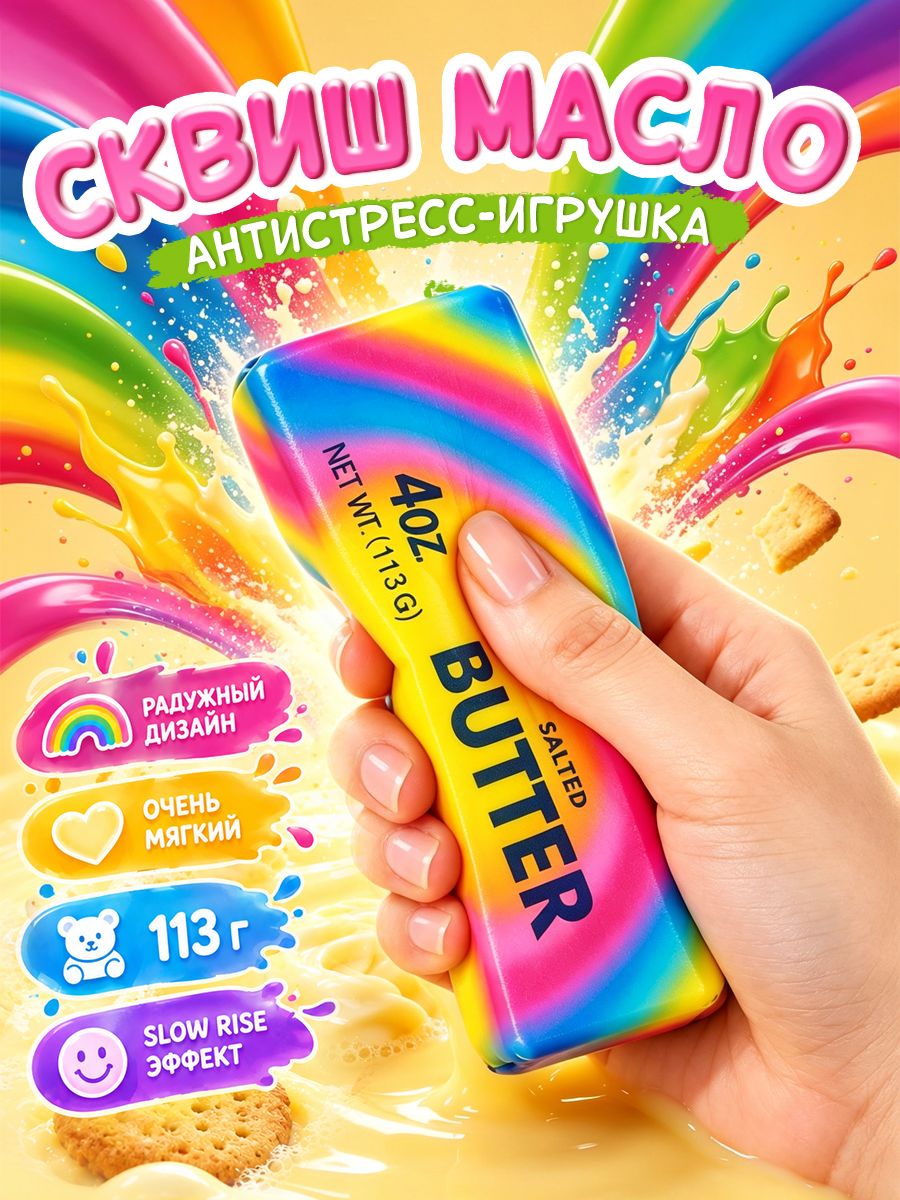 Сквиш Butter масло слайм антистресс