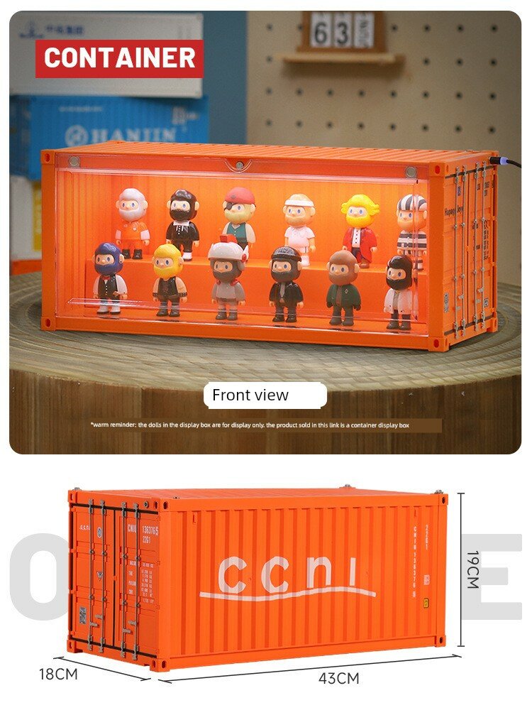 Прозрачный стенд для контейнера Chile Shipping, оранжевый, модель 02
