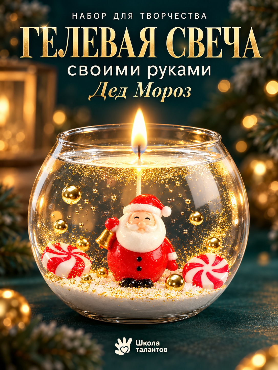 Набор для творчества «Новогодняя гелевая свеча своими руками. Дед Мороз»