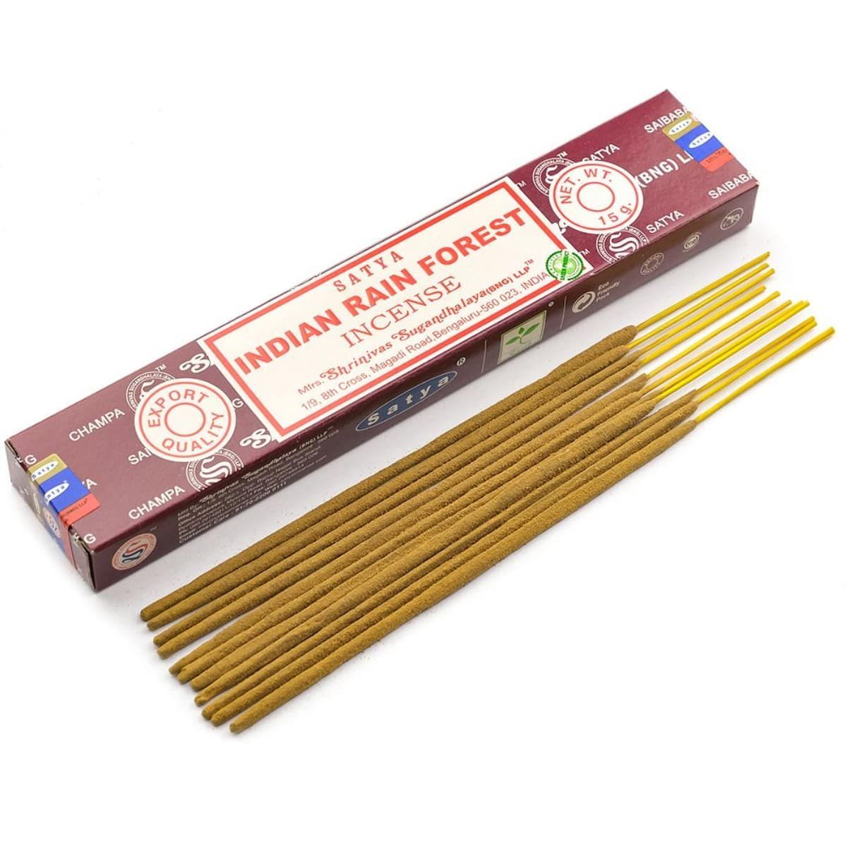 Благовония Indian Rain Forest Incense (Индийский тропический лес) Ароматические индийские палочки для дома, йоги и медитации, Satya (Сатья), 15г