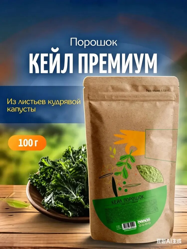 Натуральный Кейл порошок из листьев кудрявой капусты, детокс, иммунитет, 100 г. MUTE SUPERFOOD