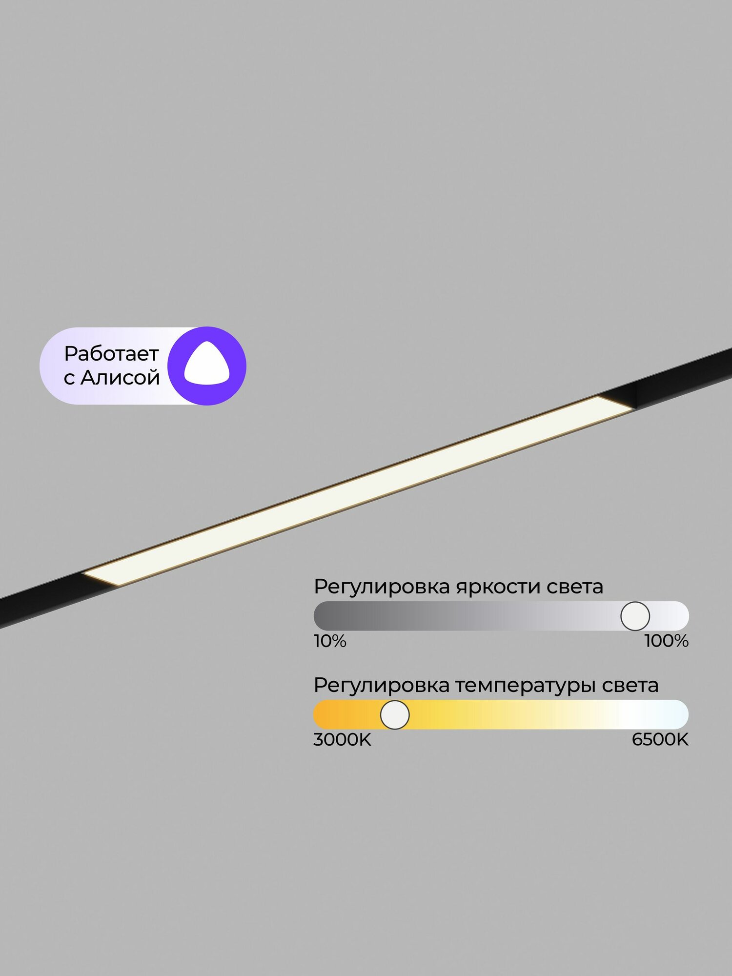 Трековый линейный светильник Hesby ElDeko Smart ZigBee HSBL_0236 12Вт 300мм 3000-6500К чёрный (комплект 3 шт)