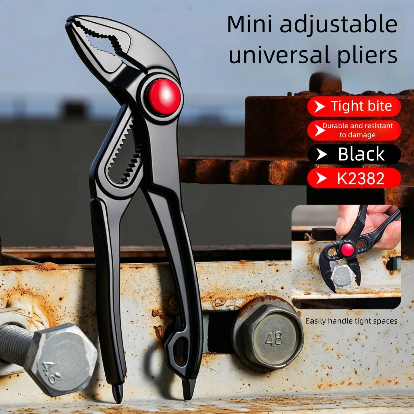 Мини плоскогубцы нержавеющая сталь Black