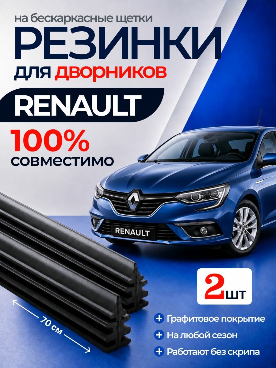 Резинки для дворников RENAULT бескаркасных / резинка для щеток стеклоочистителя рено АРТ: YUI9-64T