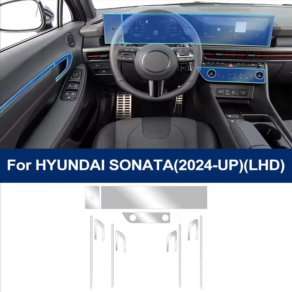 Предварительно Нарезанная Пленка TPU Для Интерьера Hyundai Sonata 2024-2025 - Left Hand Drive
