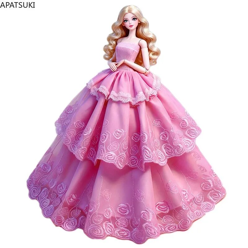 Платье с цветочным кружевом для куклы Barbie Барби
