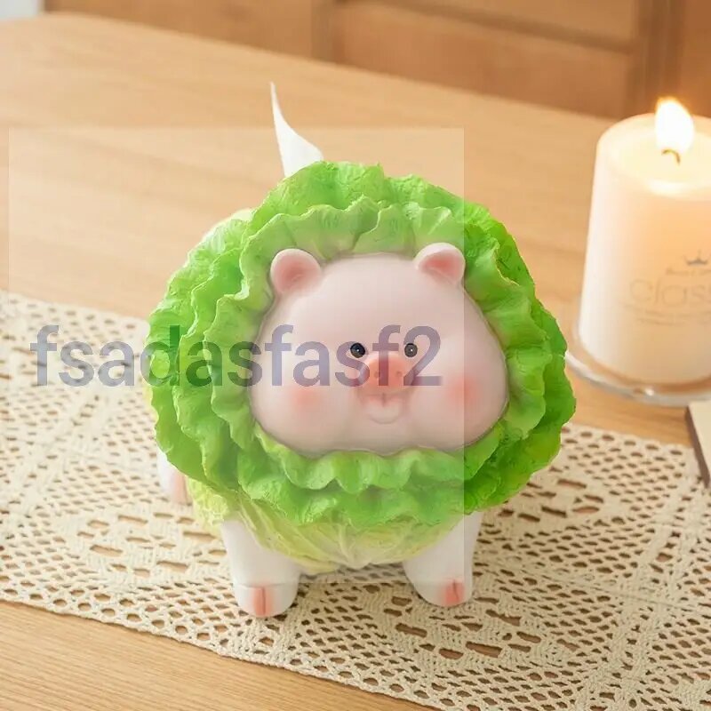 Симпатичная креативная коробка для салфеток с капустным поросенком，22*18cm
