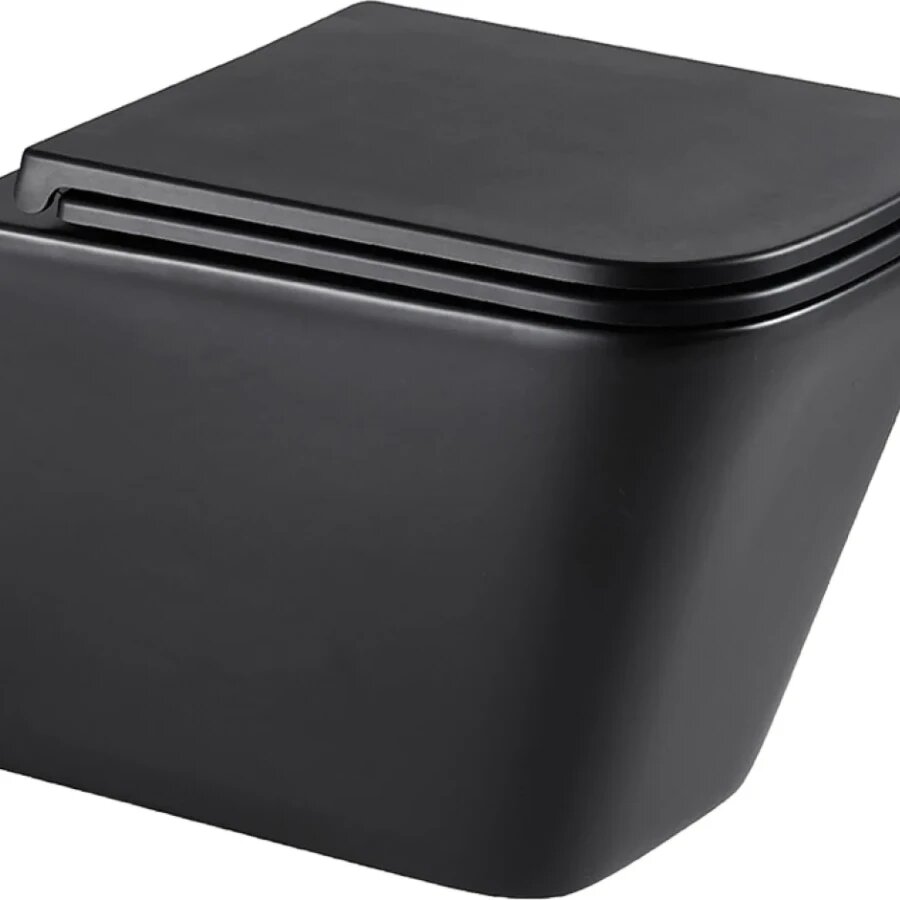 Унитаз подвесной Lemark Florex 9612002 безободковый, с микролифтом, матовый черный