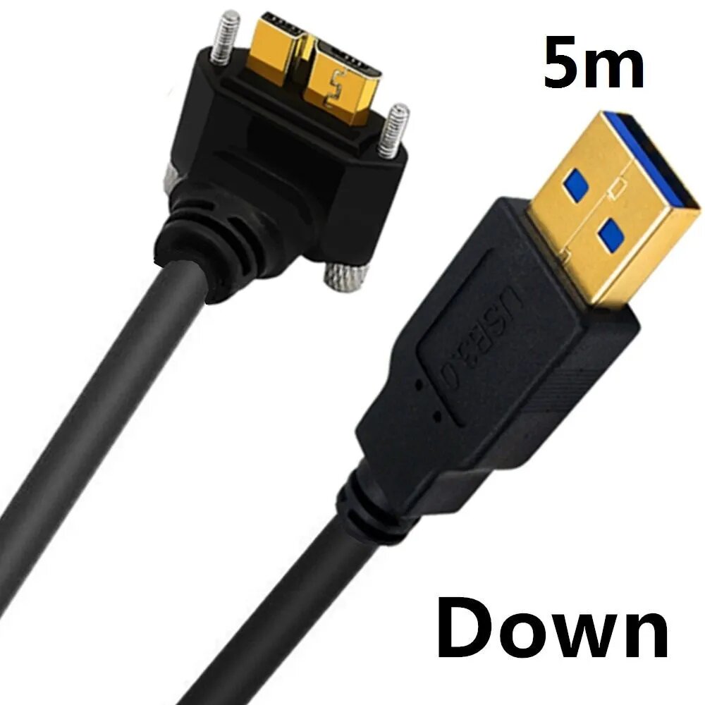 PENGQIAO Аудиокабель USB 3.0 Type-A/Micro-USB 2.0 Type-B, 5 м, черный