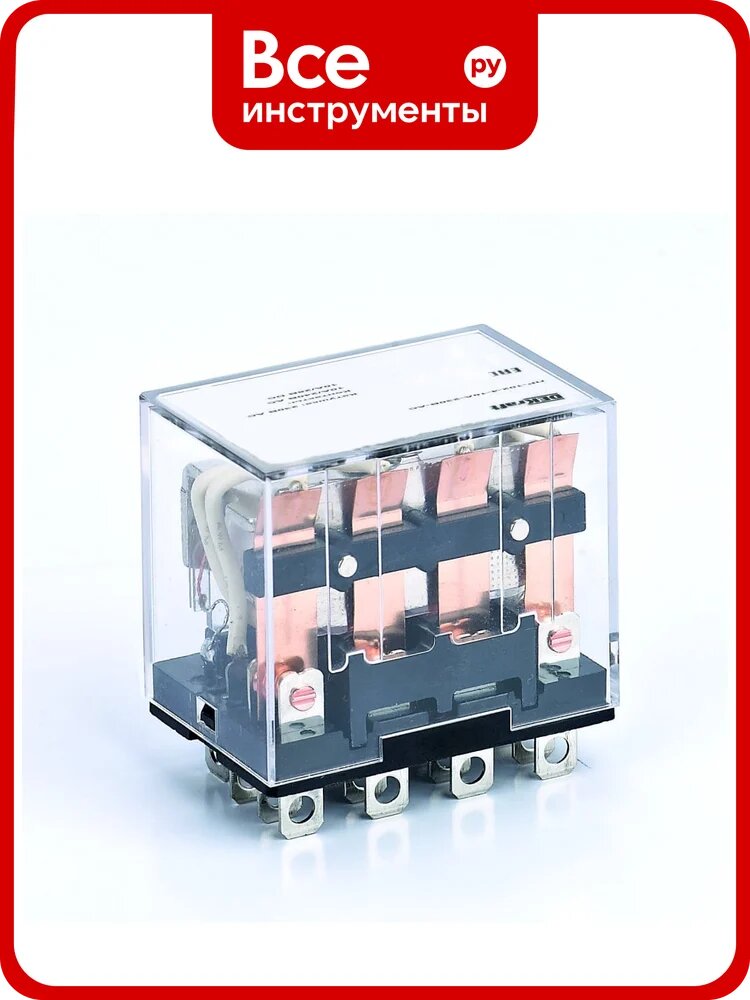 Промежуточное реле DEKraft пр-102 4 контакта, с led индикацией, 10а, 110в ac 23948DEK, товара