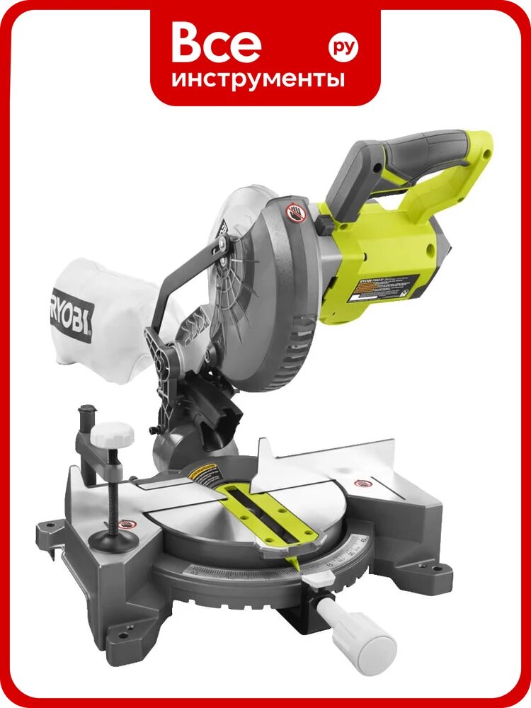 Торцовочная пила Ryobi EMS190DCL, аккумуляторная, 18В, 4500об/мин, 190мм
