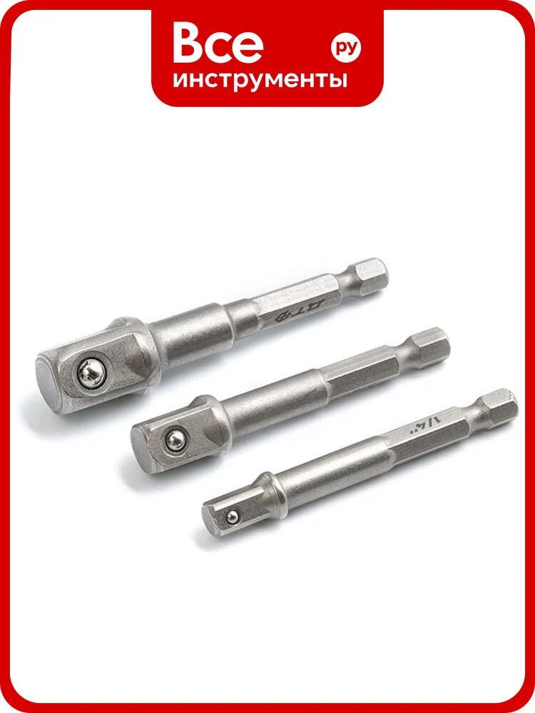 Набор переходников для торцевых головок Дело Техники 1/4", 3/8", 1/2" 798393, для установки и использования
