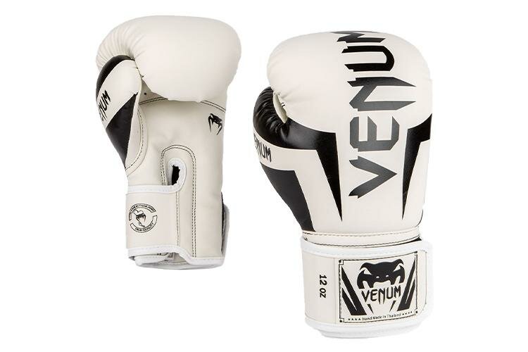 Боксерские перчатки унисекс VENUM PU Training Competition, белые/черные, 14OZ