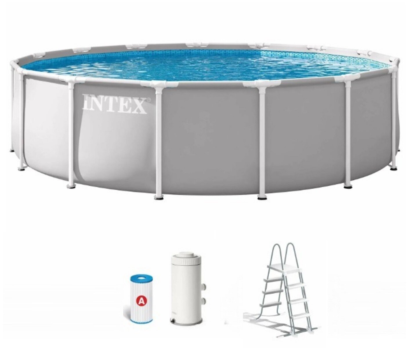 Каркасный бассейн Intex 26718 Prism Frame 366х122 см (фильтр-насос 3.8 m3 + лестница)