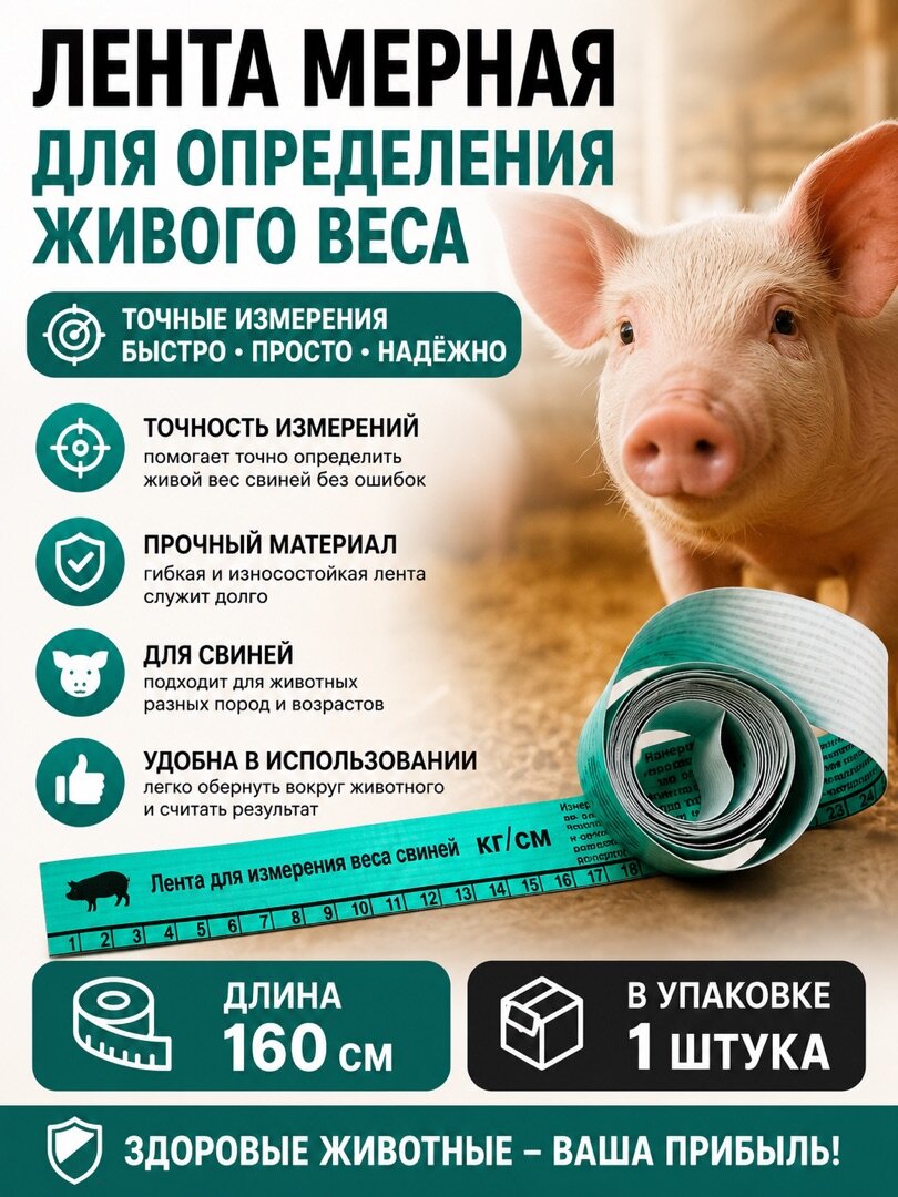 Лента мерная капитал-прок, для свиней, для определения веса, 160 см