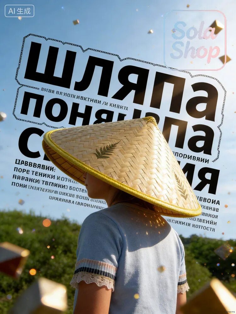 Вьетнамская конусная шляпа из бамбука диаметр 53 см Нон Ла; китайская соломенная шляпа для косплея Рейдена, карнавала и отдыха на даче; азиатский головной убор от солнца и дождя плетеный