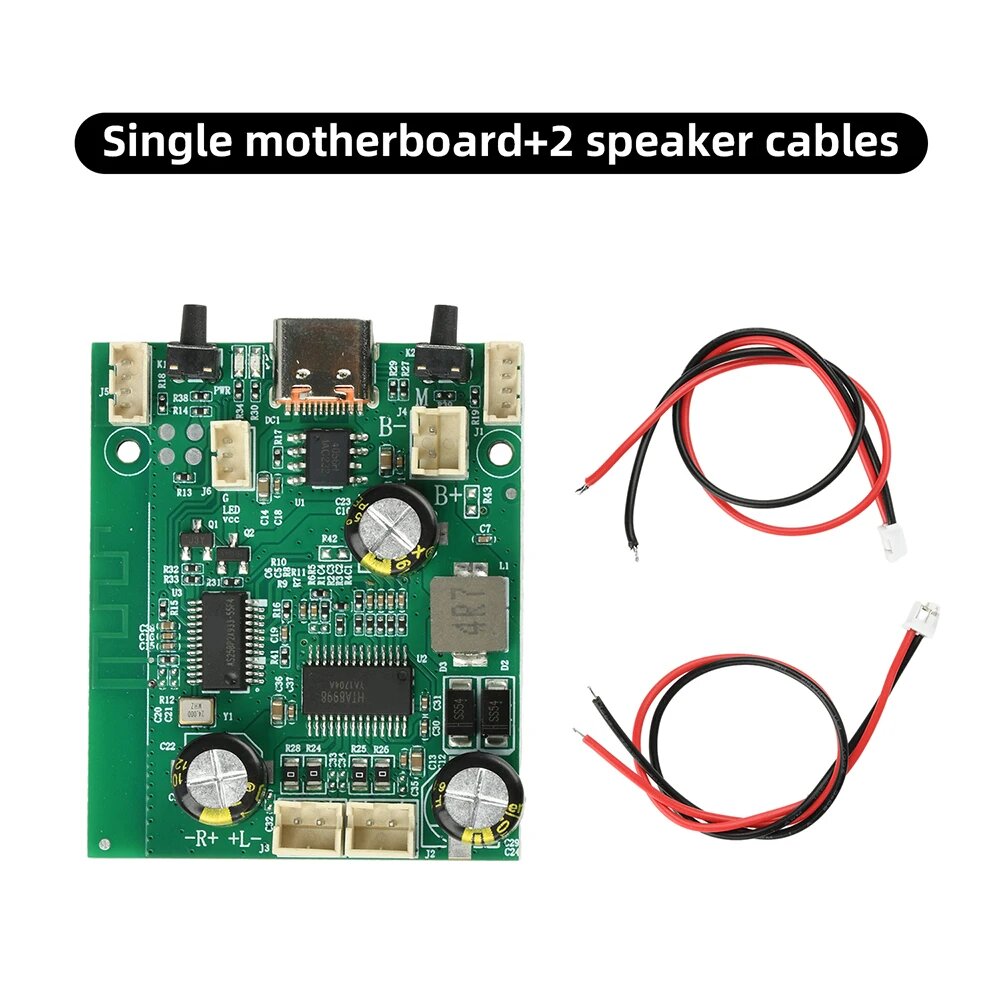 Модуль Bluetooth усилитель 2x10Вт, Board speker cables