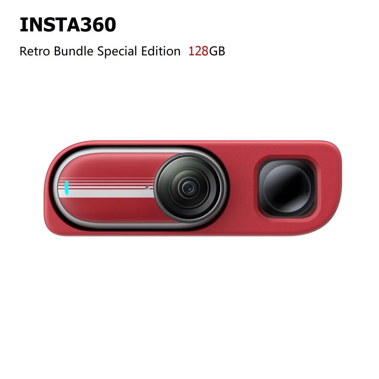 Экшн-камера Insta360 GO 3S, водонепроницаемая, магнитное крепление, Специальное издание Retro Bundle, Красный, 128 ГБ