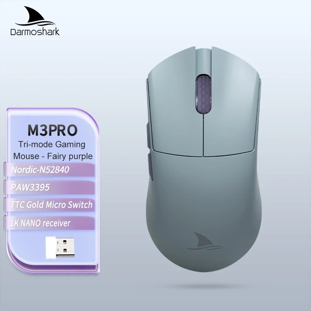 Беспроводная игровая мышь Darmoshark M3Pro M3 Pro Fairy violet