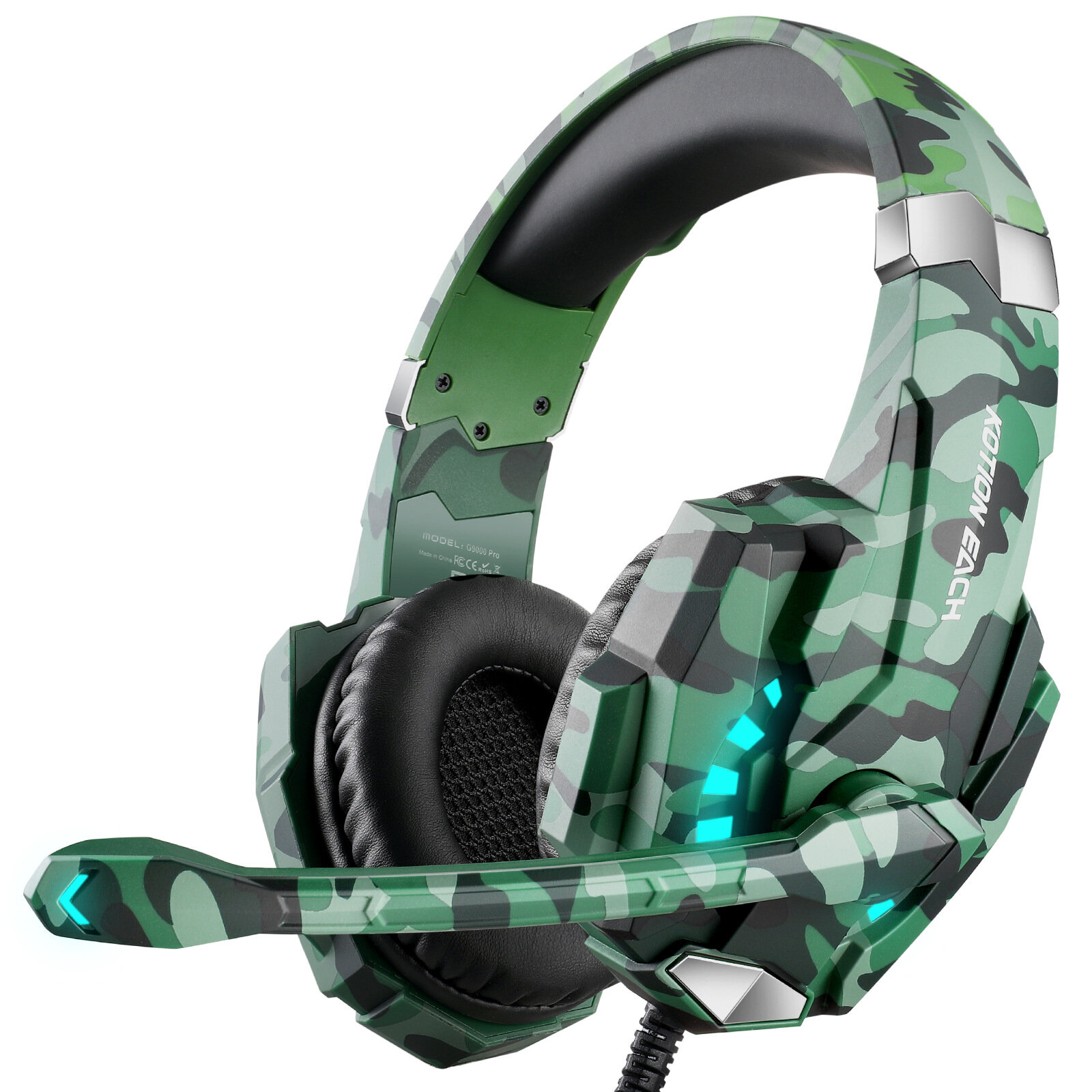 G9000PRO Камуфляжный Зеленый Проводной Игровой Наушник с Адаптером 3.5 мм для ПК и Мобильного