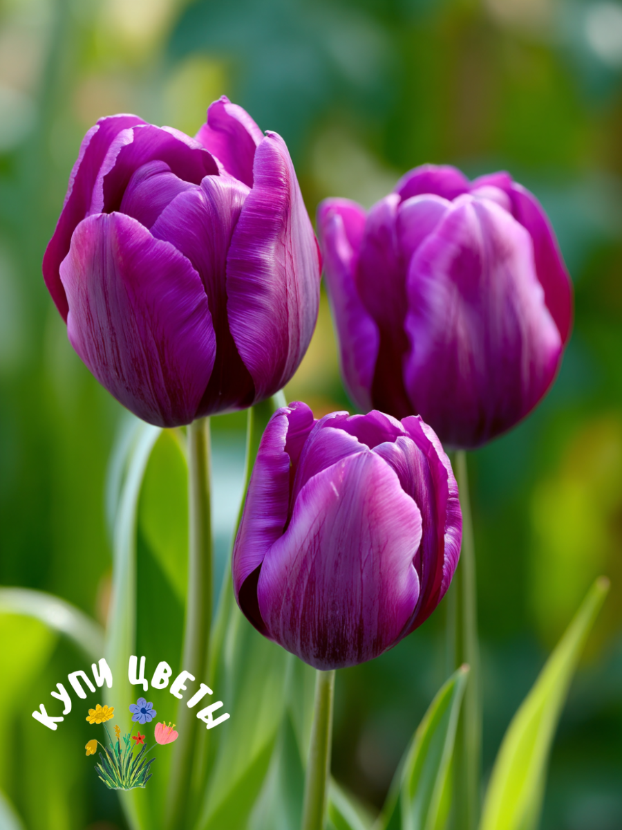 Луковицы цветов, Купи Цветы, Тюльпан PURPLE RAVEN (2 луковицы)