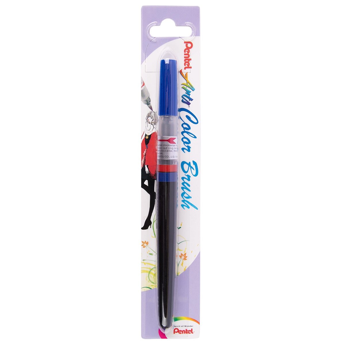 Кисть с краской Pentel "Colour Brush", синяя, 1-10 мм