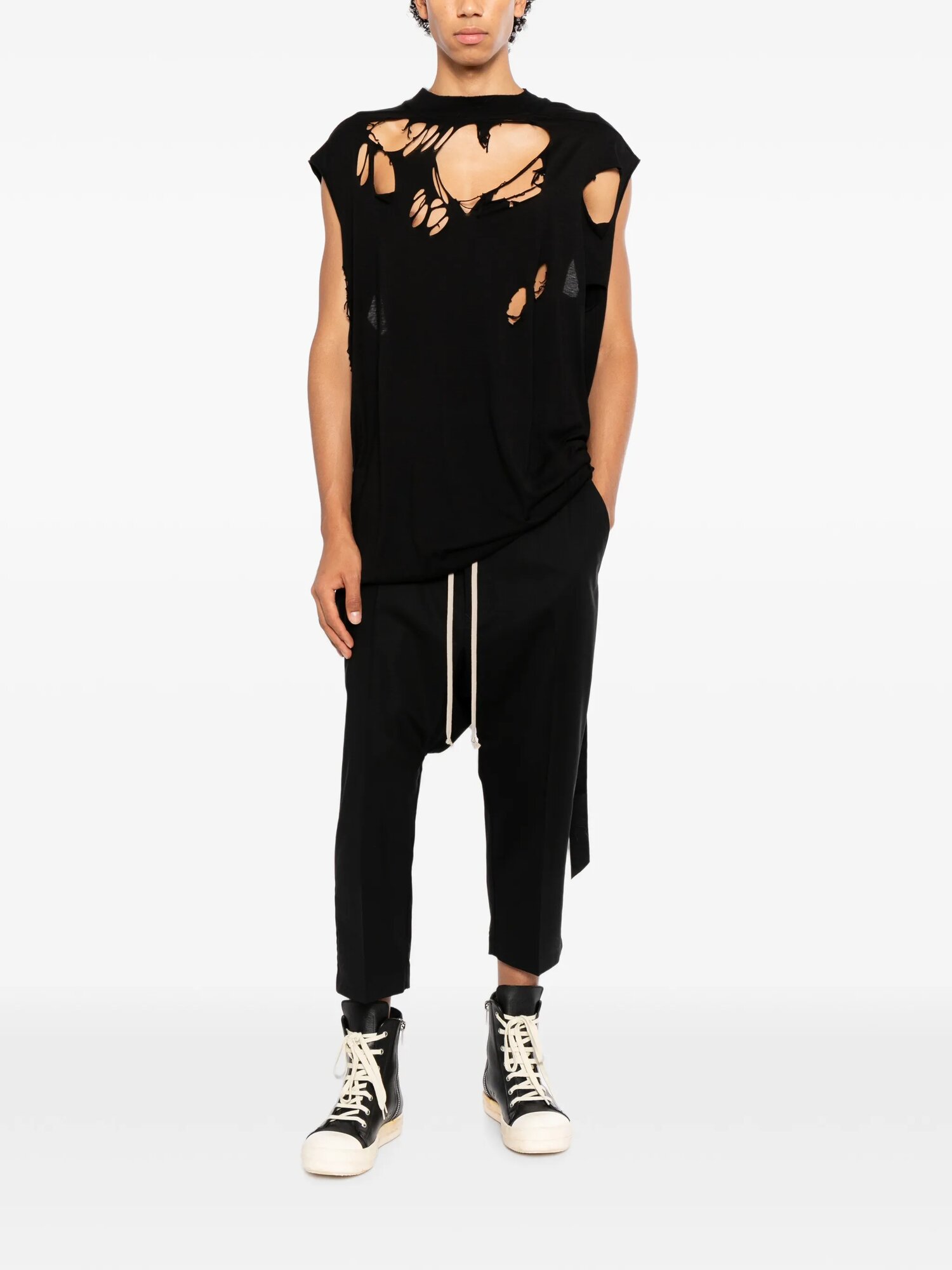Брюки Rick Owens Drawstring dropped-crotch trousers, размер 50 — фото 1