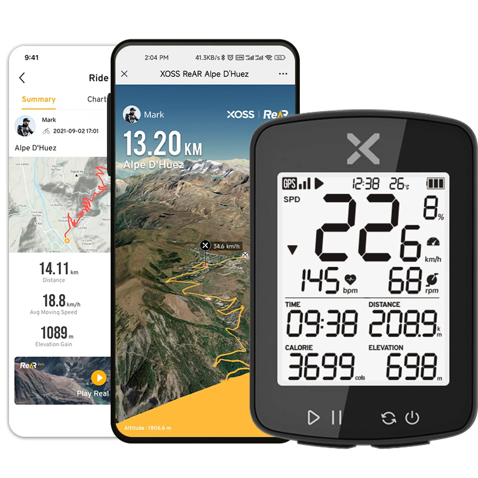 XOSS G2 Plus велокомпьютер GPS Sensor Bundle 1 — фото 1
