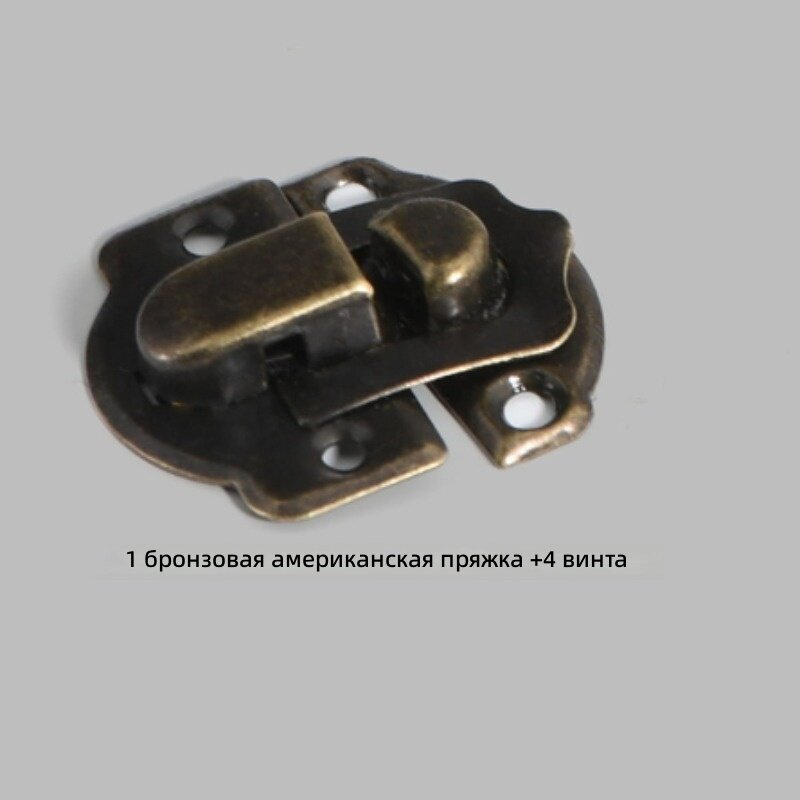 Винтажный замок-слиток для деревянной шкатулки, 5 шт, бронзовый, американский стиль, с 4 винтами