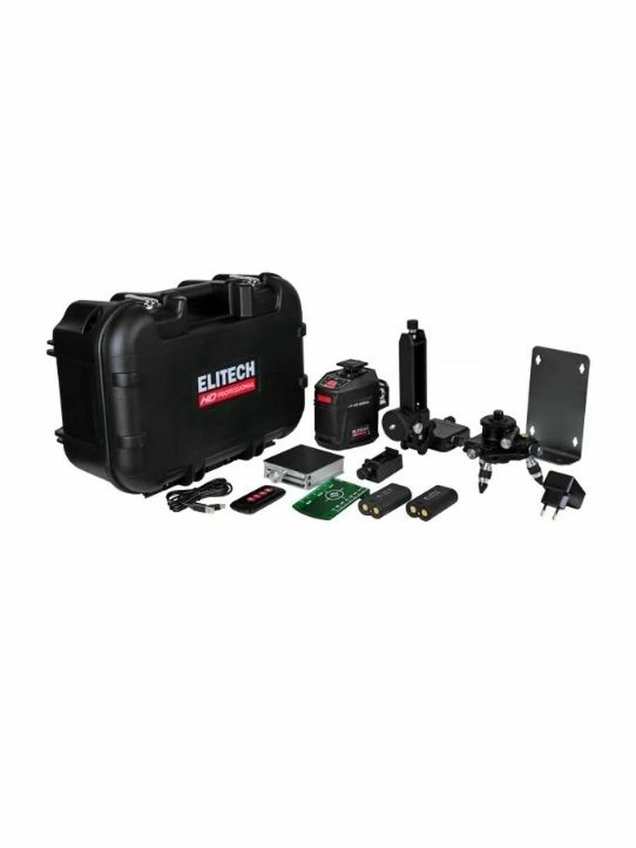 Нивелир лазерный ELITECH HD LN 12D GREEN в кейсе (12 лучей, 20м, штатив)