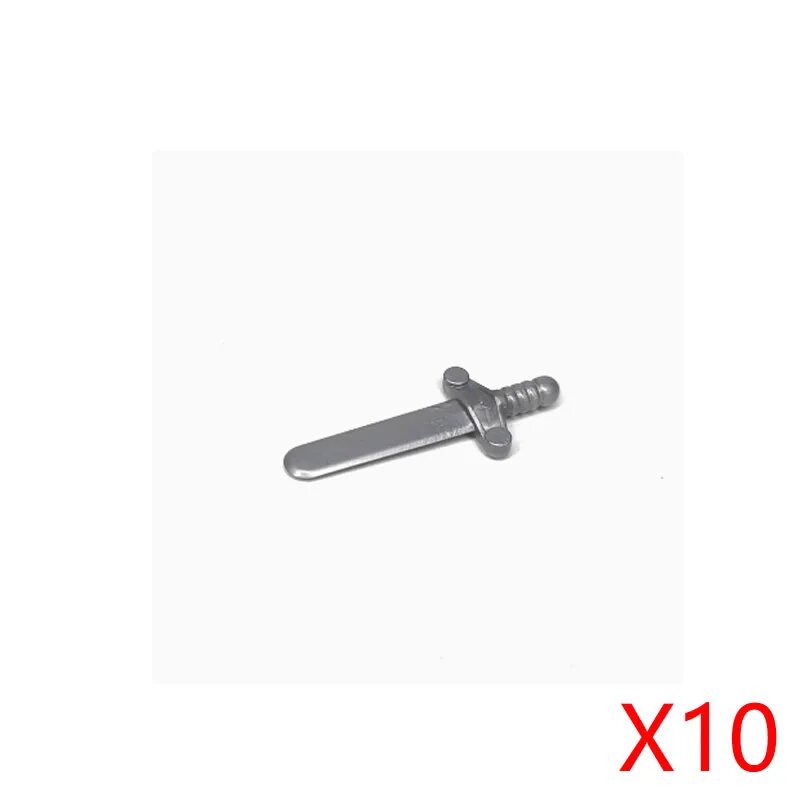10шт. Меч для минифигурки, серый, E4-4-12-10PCS