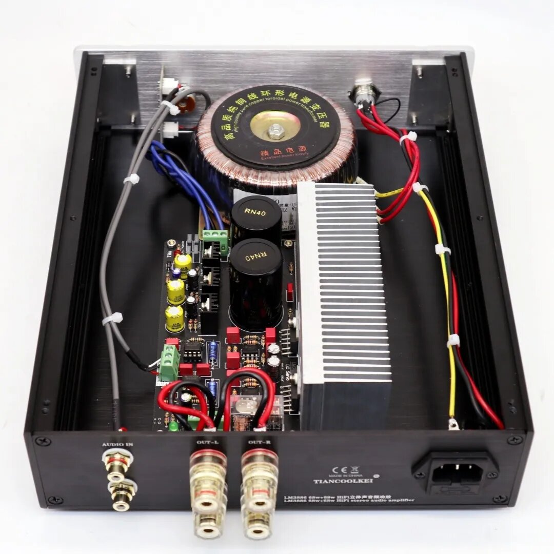 Усилитель звука TIANCOOLKEI LM3886, 2-канальный, 68 Вт + 68 Вт, HiFi, отличное качество звука.