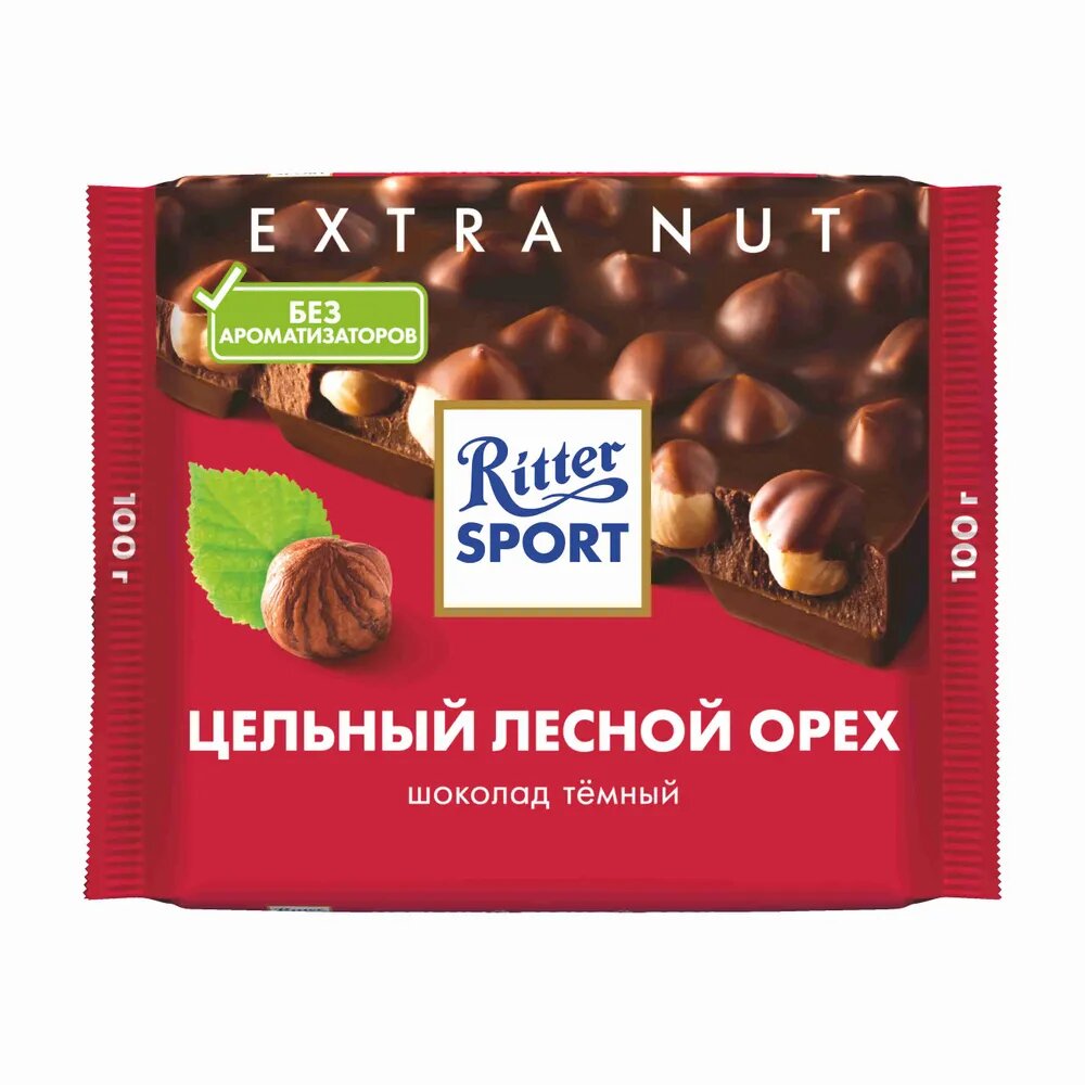 Шоколад Ritter Sport "Цельный лесной орех", 100 г