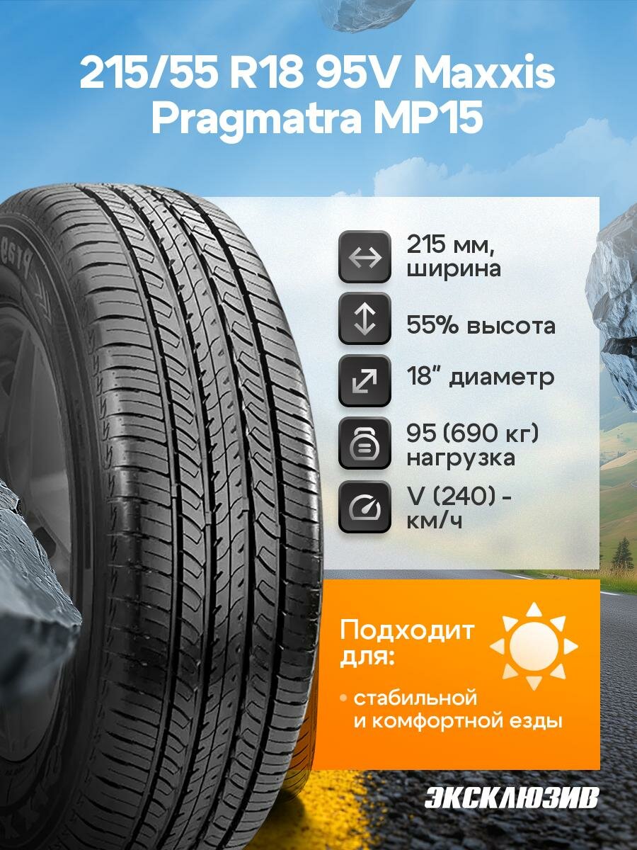 Летняя шина Maxxis Pragmatra MP15 215/55 R18 95V