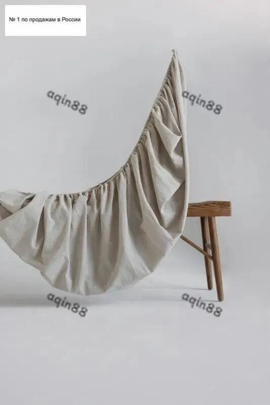 Простыня на резинке T4HAF2W1OP, Хлопок, Лён, 160x200 см