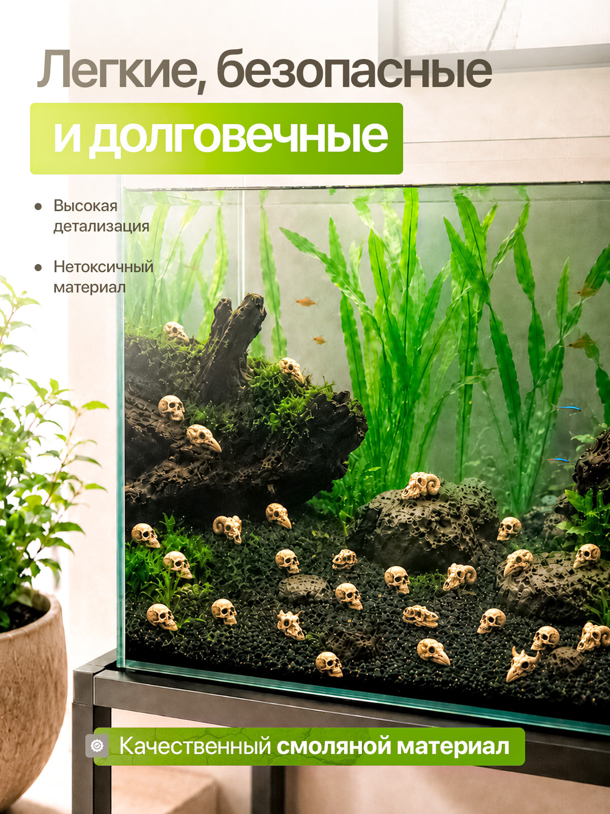 Череп декоративный, 5 шт