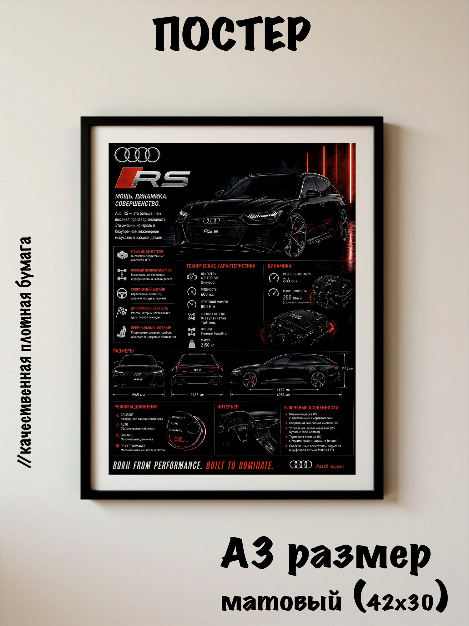 Постер А3. Audi RS6